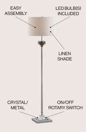 JONATHAN Y Amelia Crystal / Metal Led Floor Lamp