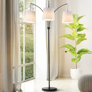 JONATHAN Y Sylva 3-light Mid-century Modern Head-adjustable Iron Led Arc Floor Lamp