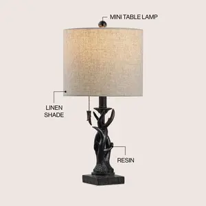 JONATHAN Y Gaston Resin Mini Led Table Lamp - Antique Black