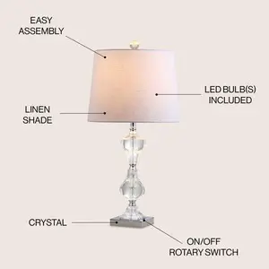 JONATHAN Y Chloe Crystal Led Table Lamp