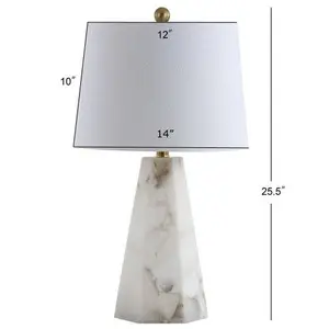 JONATHAN Y Xio Alabaster Led Table Lamp - White