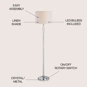 JONATHAN Y Reese Crystal Led Floor Lamp
