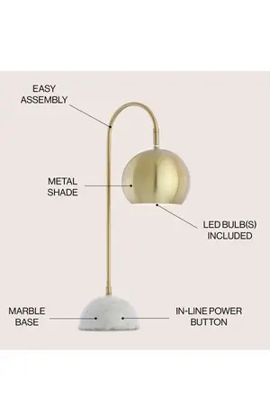 JONATHAN Y Stephen Metal/marble Led Table Lamp