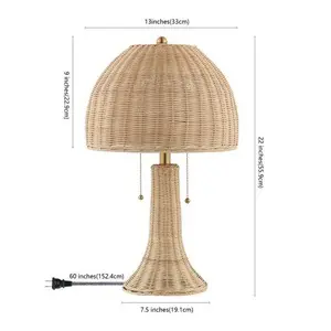 JONATHAN Y Joanie Bohemian Rustic Iron Led Table Lamp - Natural