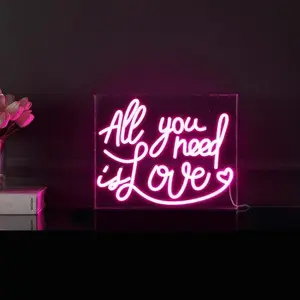 JONATHAN Y All Contemporary Glam Acrylic Box Usb Operated Led Neon Light - Pink