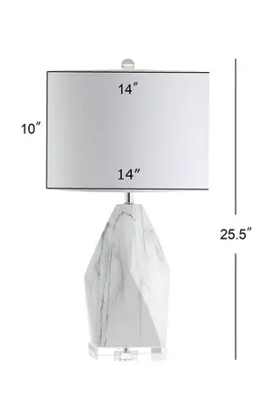JONATHAN Y Oslo Ceramic Marble/crystal Led Table Lamp - White