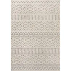 JONATHAN Y Ormond High-low Modern Trellis Geometric Indoor/outdoor Area Rug - Cream/gray