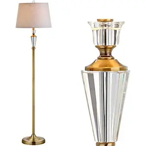 JONATHAN Y Harper Crystal / Metal Led Floor Lamp - Brass Gold/clear