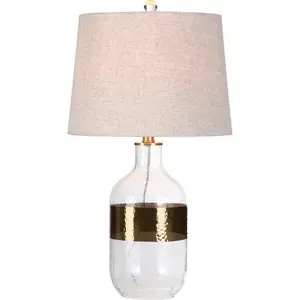 JONATHAN Y Stevens Glass Led Table Lamp - Gold/clear