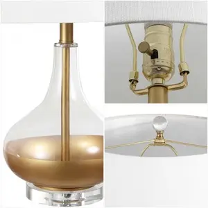 JONATHAN Y West Glass Led Table Lamp