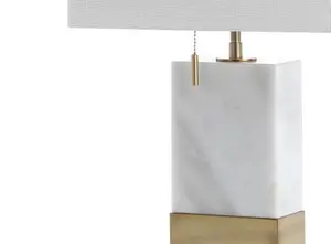 JONATHAN Y Trevor Marble/iron Gold Modern Console Led Table Lamp