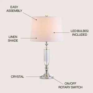 JONATHAN Y Bella Crystal Led Table Lamp