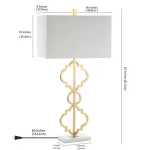 JONATHAN Y Selina Iron Ogee Trellis Modern Led Table Lamp