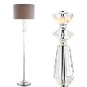 JONATHAN Y Layla Crystal / Metal Led Floor Lamp - Clear/chrome