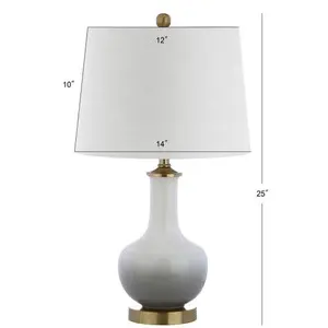 JONATHAN Y Gradient Ceramic/brass Led Table Lamp - White/gray