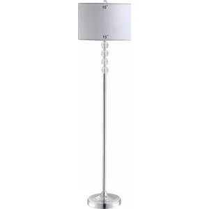 JONATHAN Y Aubrey Crystal / Metal Led Floor Lamp - Clear/chrome