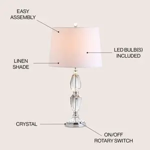 JONATHAN Y Graham Crystal Led Table Lamp