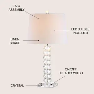 JONATHAN Y Julia Crystal Led Table Lamp