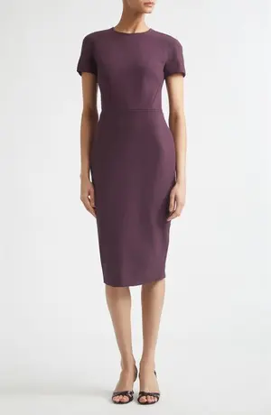 Victoria Beckham Stretch Crepe Sheath Dress - Fig