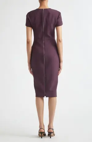 Victoria Beckham Stretch Crepe Sheath Dress - Fig