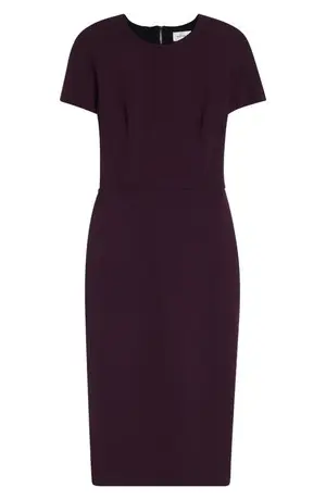 Victoria Beckham Stretch Crepe Sheath Dress - Fig