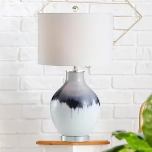 JONATHAN Y Mia Glass/metal Led Table Lamp - Blue/white