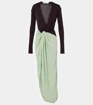 Victoria Beckham Knot-detail Jersey Gown - Black