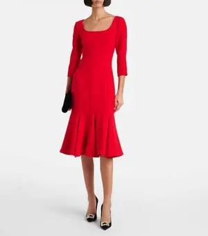 Carolina Herrera Crepe Midi Dress