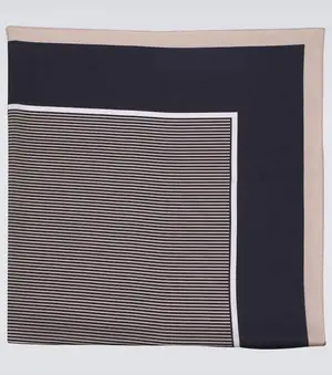 Saint Laurent Cassandre Silk Charmeuse Scarf - Blue