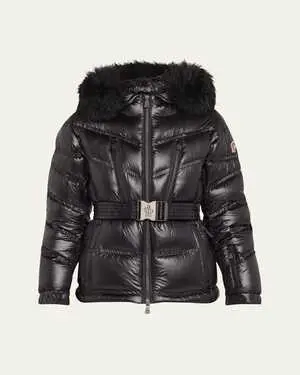 Moncler Bernis Down Ski Jacket With Shearling Trim