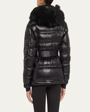 Moncler Bernis Down Ski Jacket With Shearling Trim