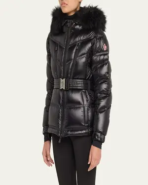 Moncler Bernis Down Ski Jacket With Shearling Trim