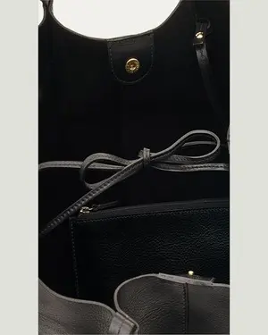 Il Bisonte Nina Pleated Leather Tote Bag