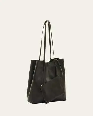 Il Bisonte Nina Pleated Leather Tote Bag