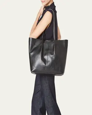 Il Bisonte Nina Pleated Leather Tote Bag