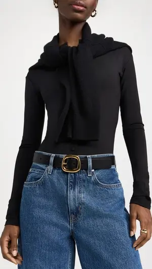 Madewell Sculptural Buckle Belt - True Black