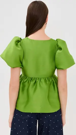 ALIGNE Allanah Puff-sleeve Peplum Top