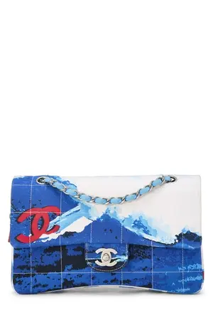 Chanel Canvas Surf Line Flap Bag Medium