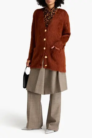 Rabanne Brushed Knitted Cardigan - Brown