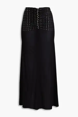Rabanne Studded Cupro-blend Jersey Maxi Skirt