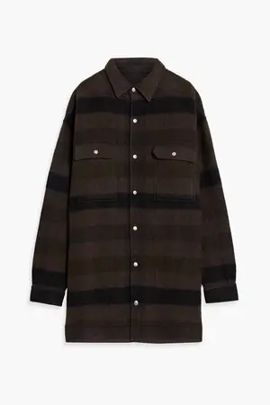 Rick Owens Oversized Checked Wool Jacket - Charcoal
