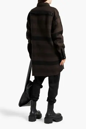 Rick Owens Oversized Checked Wool Jacket - Charcoal