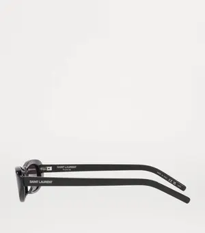Saint Laurent Acetate Oval Sunglasses - Black
