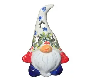 LIDIA'S POLISH POTTERY Small Gnome Luminary - One-color
