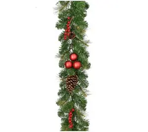 FRASER HILL FARM 9-ft. Joyful Decorative Garlan D With Pineco - One-color