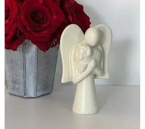 GLOBAL CRAFTS Soapstone Guardian Angel Holding Statue - One-color