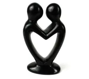 GLOBAL CRAFTS Soapstone Lovers Heart- 4 Inch - One-color