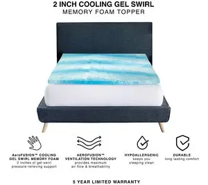 BODIPEDIC 2' Gel Swirl Memory Foam Mattress Top Per, Full