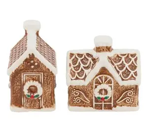 MARTHA STEWART Ceramic Gingerbread House Salt &pepper Shaker