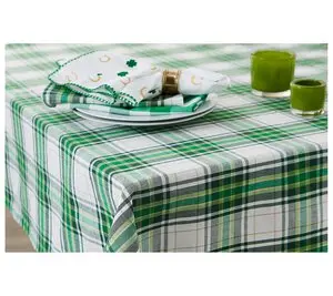 DESIGN IMPORTS St. Paddy Plaid Tablecoth 60x84